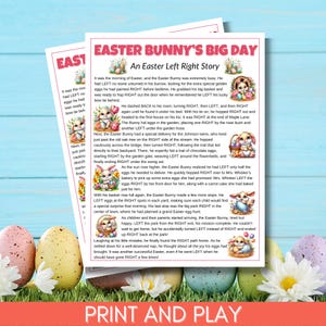 Easter Left Right Game, Fun Printable Game for Family, Easter Party ...
