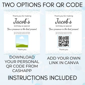 Blue Birthday Cashapp Poster for Teen/tween With QR Code: Perfect ...