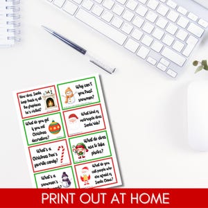 Christmas Joke Advent Cards, Fun Countdown to Christmas, 40 Printable ...