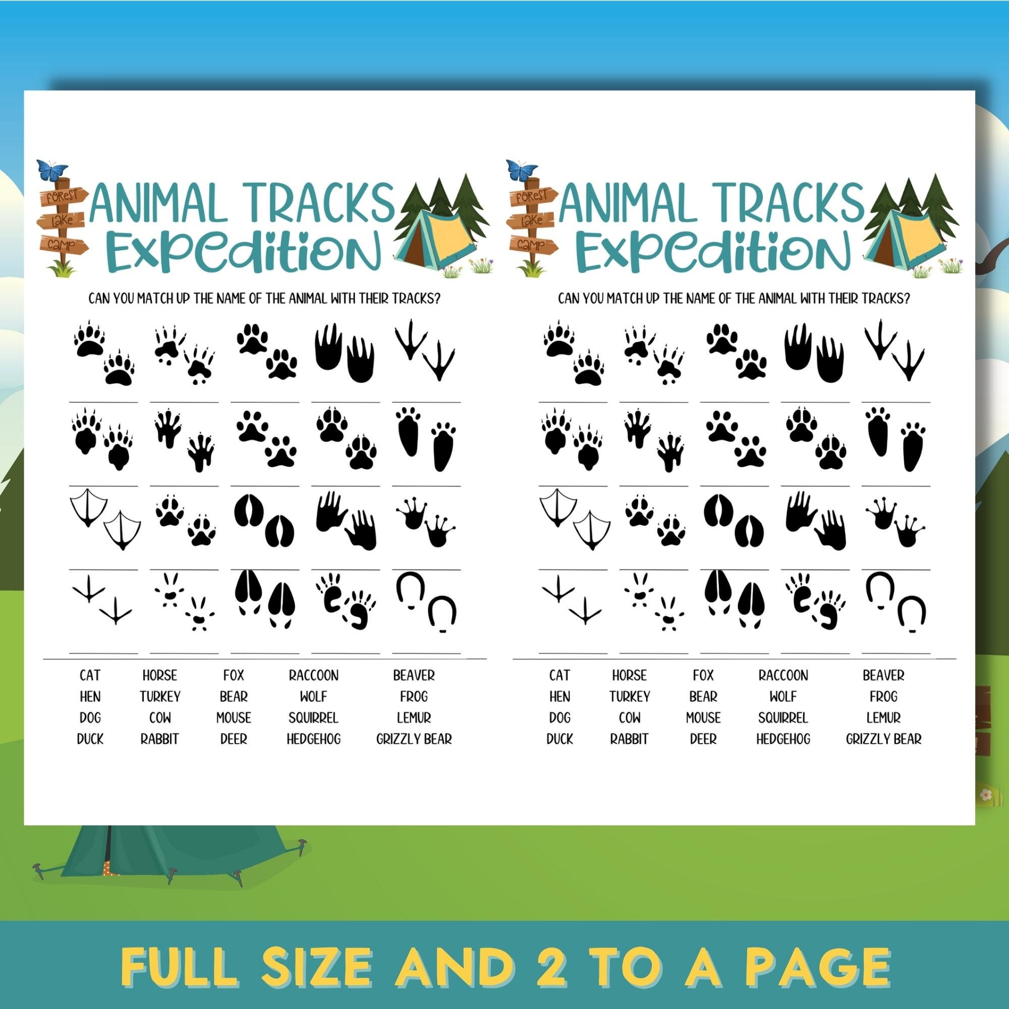 Animal Tracks Expedition Game Printable Camping Trip Game - Etsy