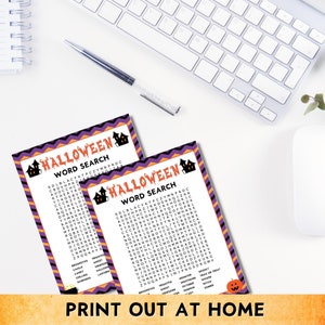 Printable Halloween Word Search Game, Party Game, Classroom, Instant ...