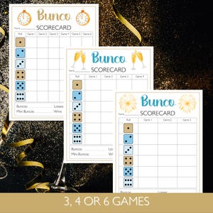 New Year Bunco Score Sheets, Printable NYE Party Game, Fun Christmas ...