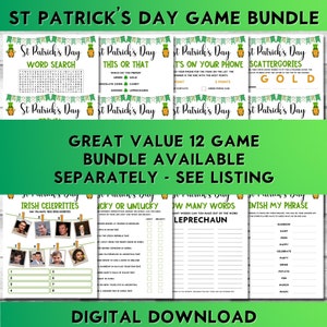 Printable St Patrick's Day Trivia Quiz Party Game, St Paddy's Day Party ...