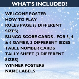 Winter Bunco Score Sheets, Printable Holiday Party Game, Fun Family ...