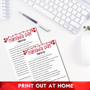 Canada Day Trivia Quiz Game, Printable, Instant Download, Party Game ...