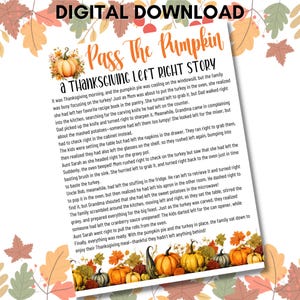 Pass the Pumpkin Game Printable, Thanksiving Party Activity for Kids ...