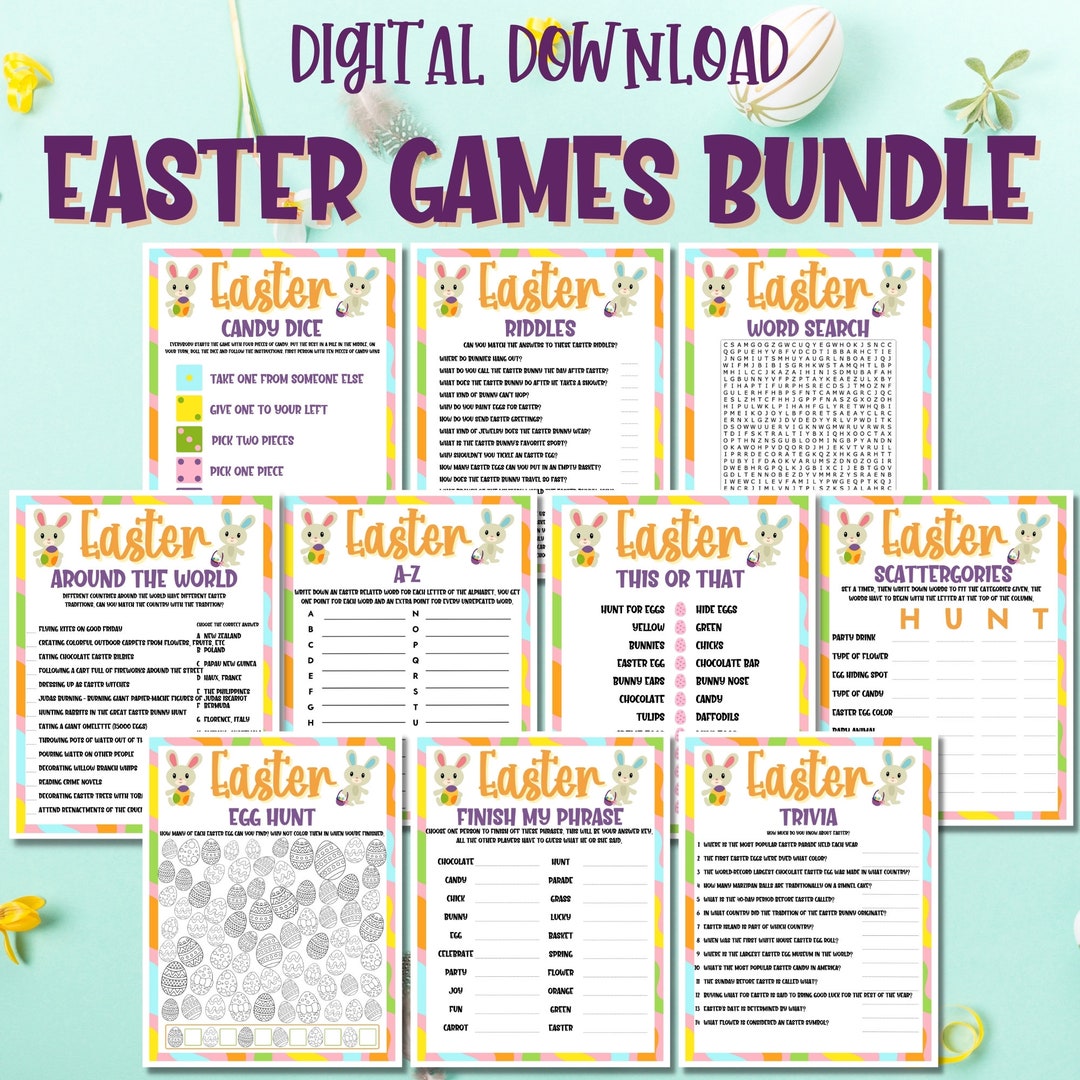 Easter Games Bundle, Easter Games Printable, Kids Easter Game ...