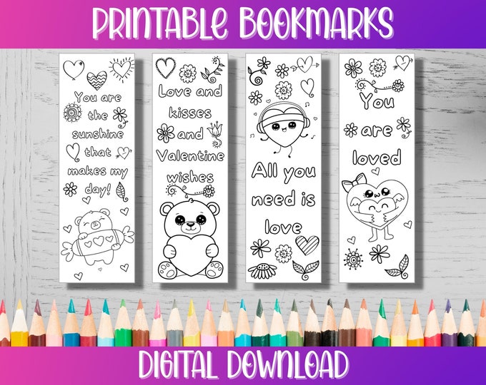 INSTANT DOWNLOAD Coloring Page - Valentine and Heart Theme Color Your ...