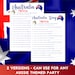 Australia Day Trivia Quiz, Australia Themed Quiz, Printable Australian ...