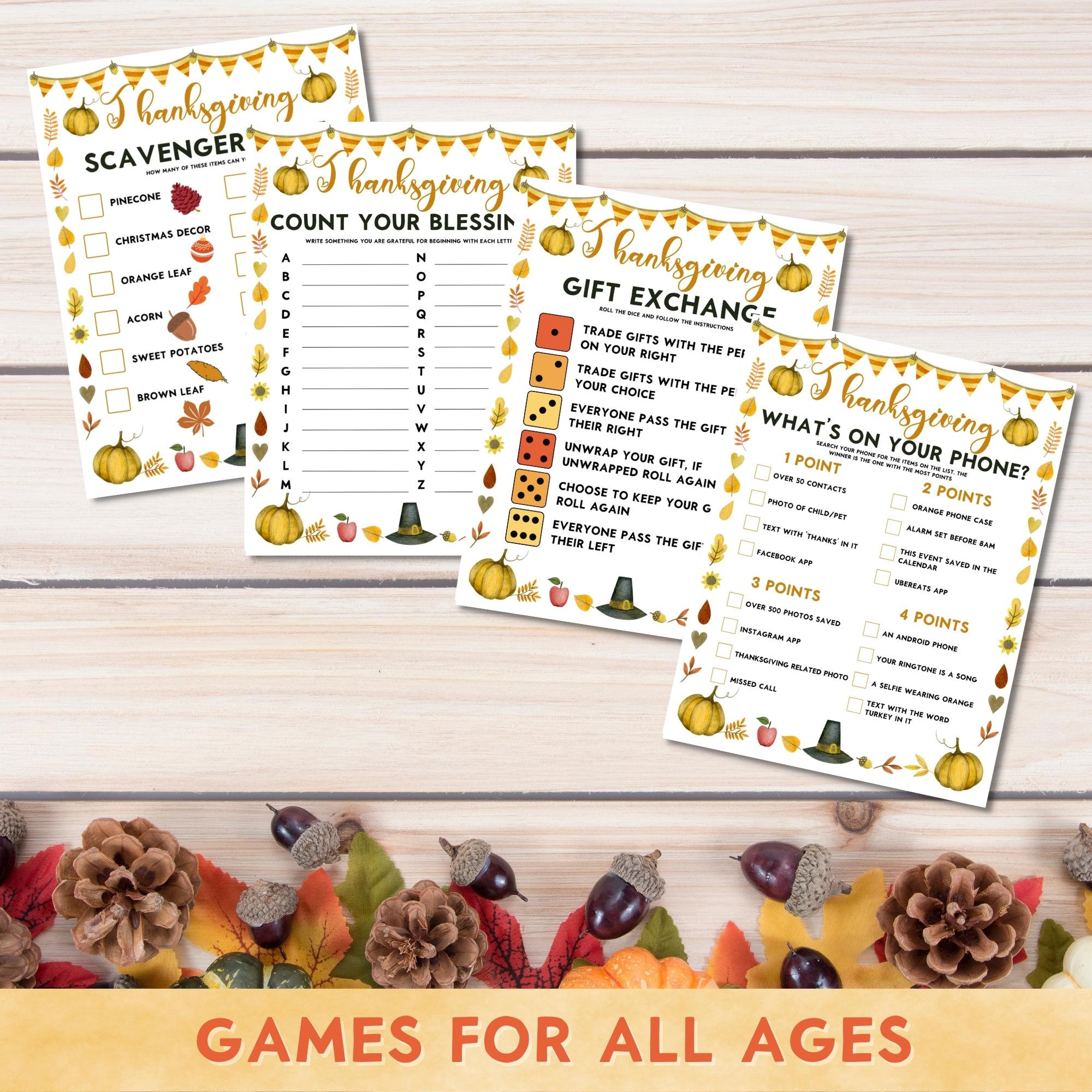 Printable Thanksgiving Games and Activities Bundle 14 Games - Etsy