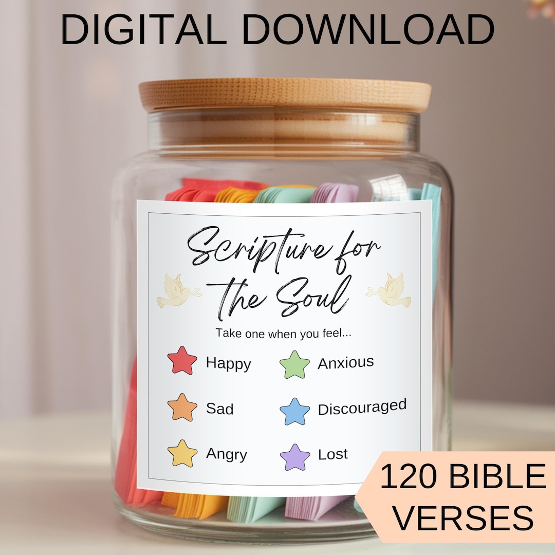 DIY Color Coded Bible Verse Jar Kit, Printable Scriptures, Christian ...