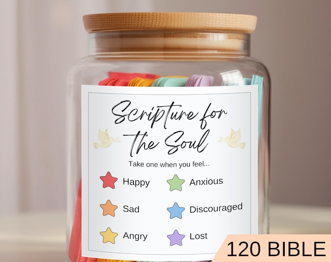 Bible Verse Jar of Emotional Support With Coping Skill on Color Coded ...