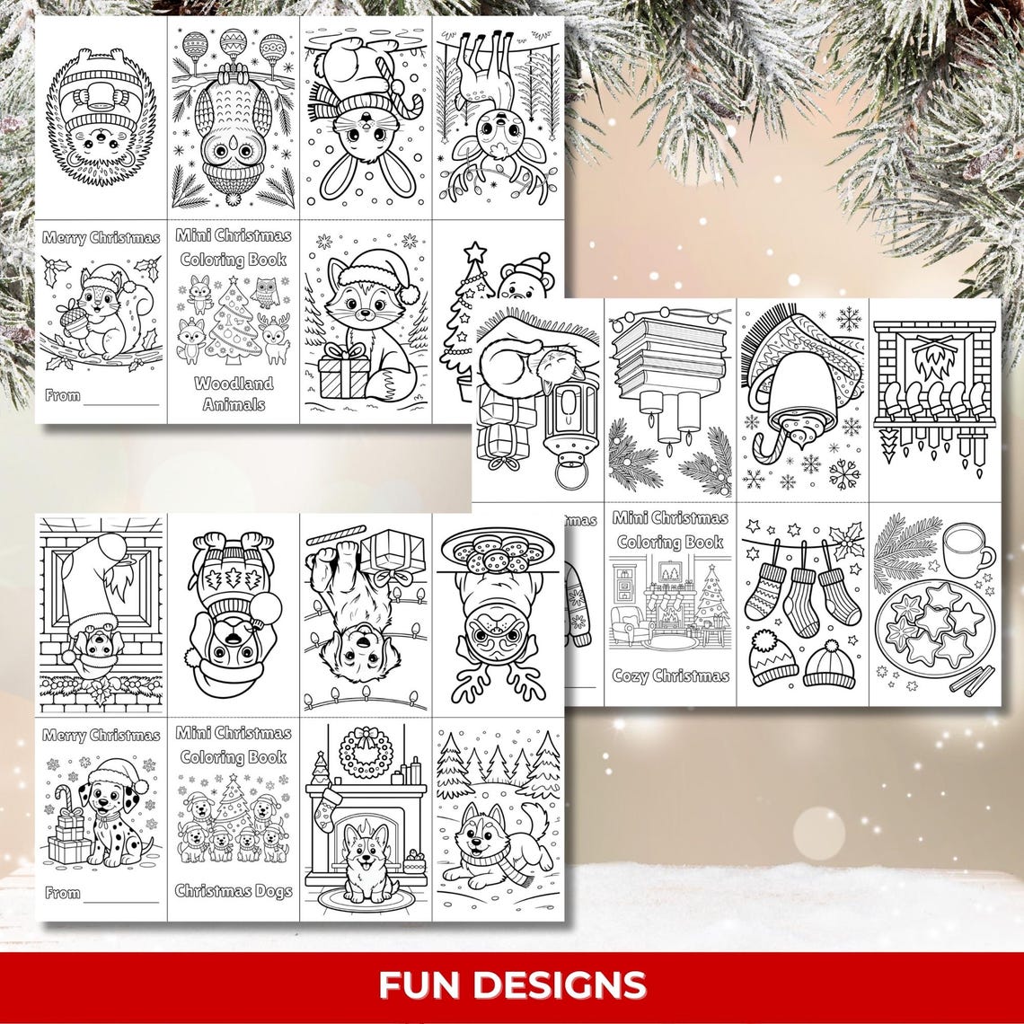 Mini Christmas Coloring Book Bundle (set of 8) – Printable Christmas ...