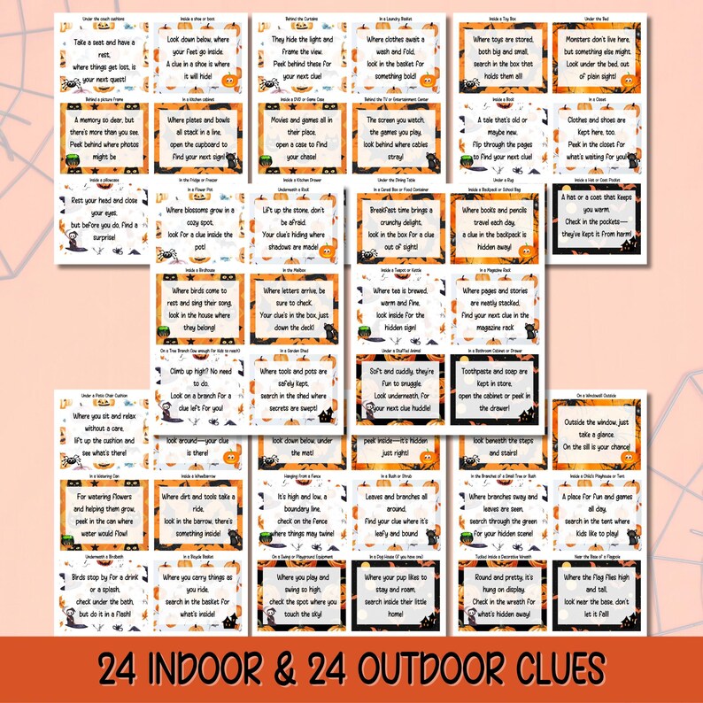 Halloween Scavenger Hunt for Kids, Fun Printable Game, Indoor and ...