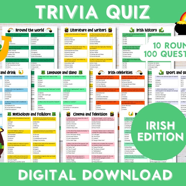 Fun Pub Quiz Rounds - Etsy