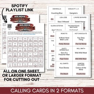 90s Movie Soundtracks Bingo – Printable Music Game With Spotify ...