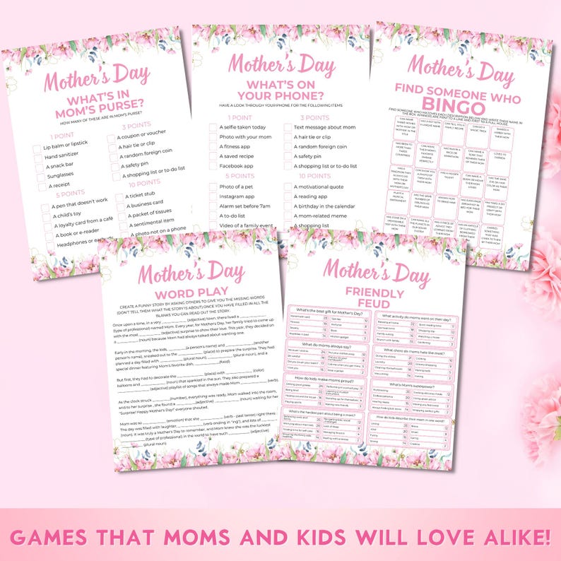 Paquete de juegos para el Día de la Madre: 20 divertidas actividades ...