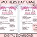Printable Mother's Day Song Quiz Game, Music About Moms, Family Game ...