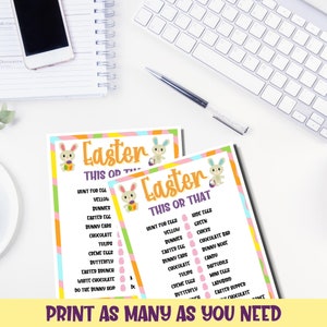 Printable Easter This or That Game, Would You Rather, Fun for Children ...