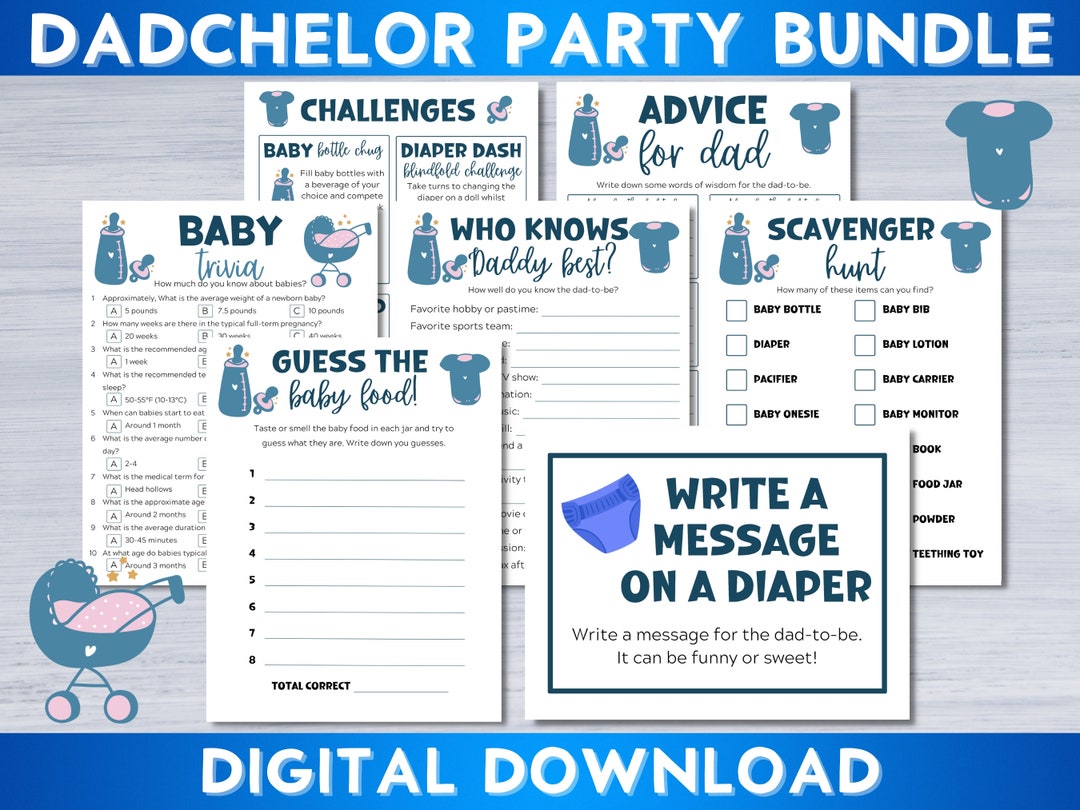 Ultimate Dadchelor Party Game Bundle, Printable Instant Download, Man ...
