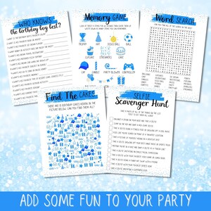Teen Boy Birthday Party Games - Fun Editable Printable Activities for ...