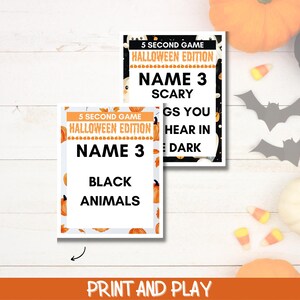 Halloween 5 Second Game, Printable Party Game for Teens and Adults, Fun ...