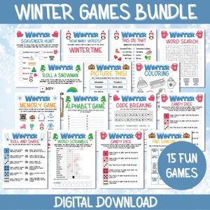 Winter Games Bundle 15 Fun Party Games Family Activities - Etsy UK