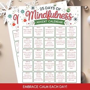 Mindfulness Advent Calendar, 25 Days of Mindful Activities for a ...