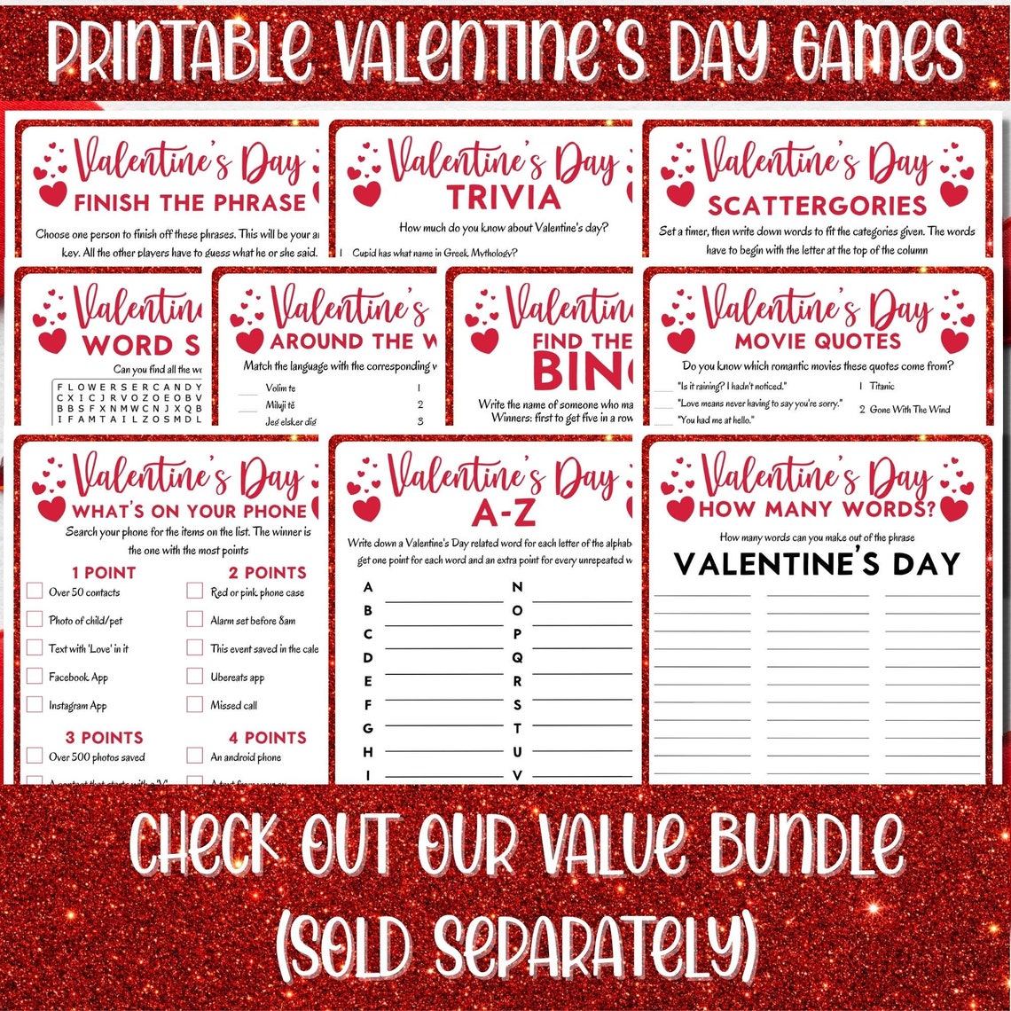 Printable Valentine's Day Around the World Party Game - Etsy