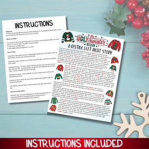 Ugly Sweater Party Game, Christmas Left Right Game, Festive Pass the ...