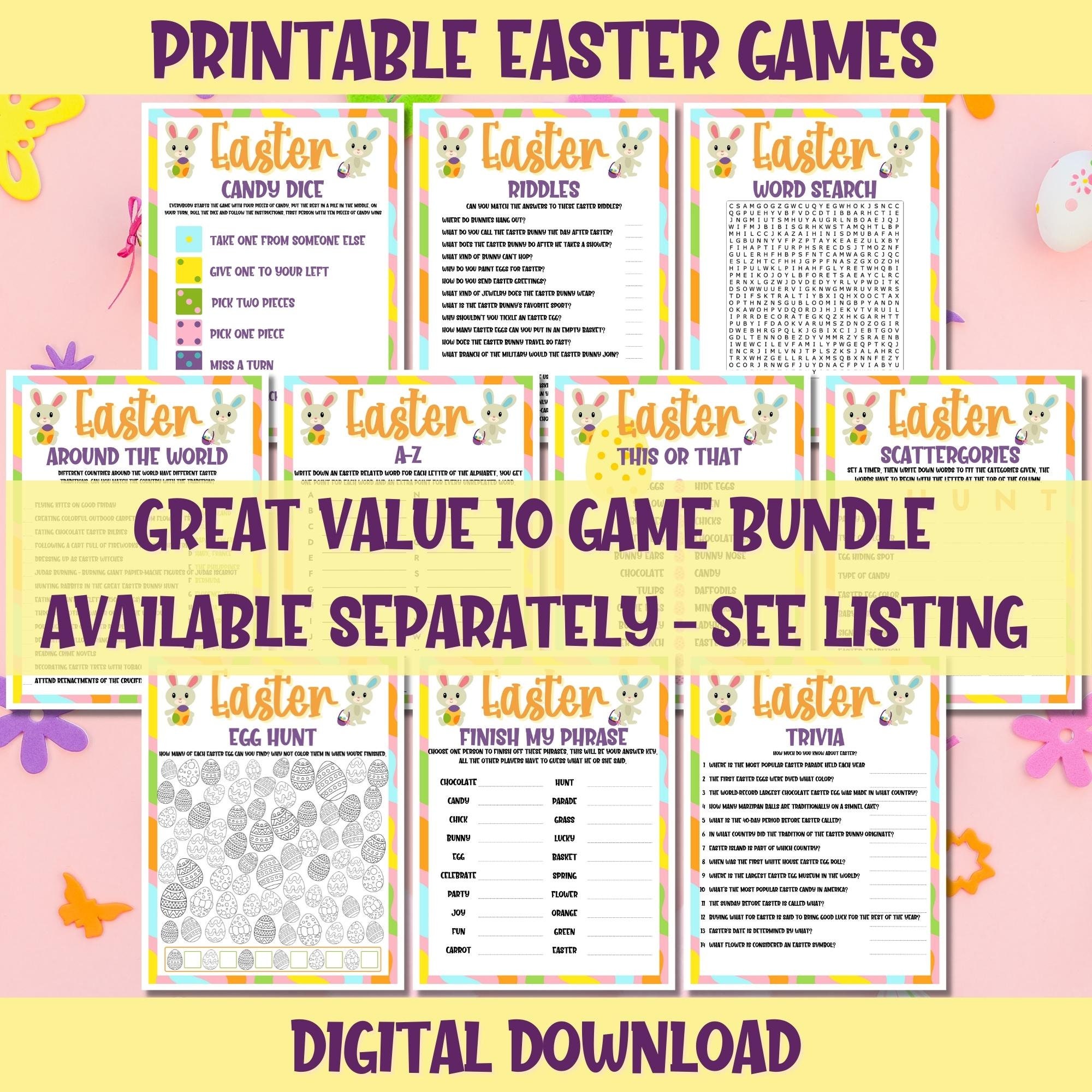 Printable Easter Egg Hunt Game, I Spy, Coloring In, Instant Download ...