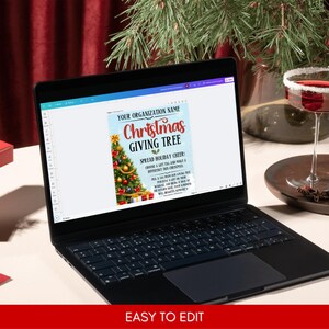 Christmas Giving Tree Gift Tag, Editable Christmas Angel Tree Flyer ...