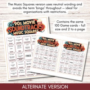 90s Movie Soundtracks Bingo – Printable Music Game With Spotify ...