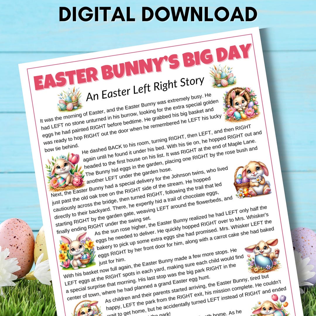 Easter Left Right Game, Fun Printable Game for Family, Easter Party ...
