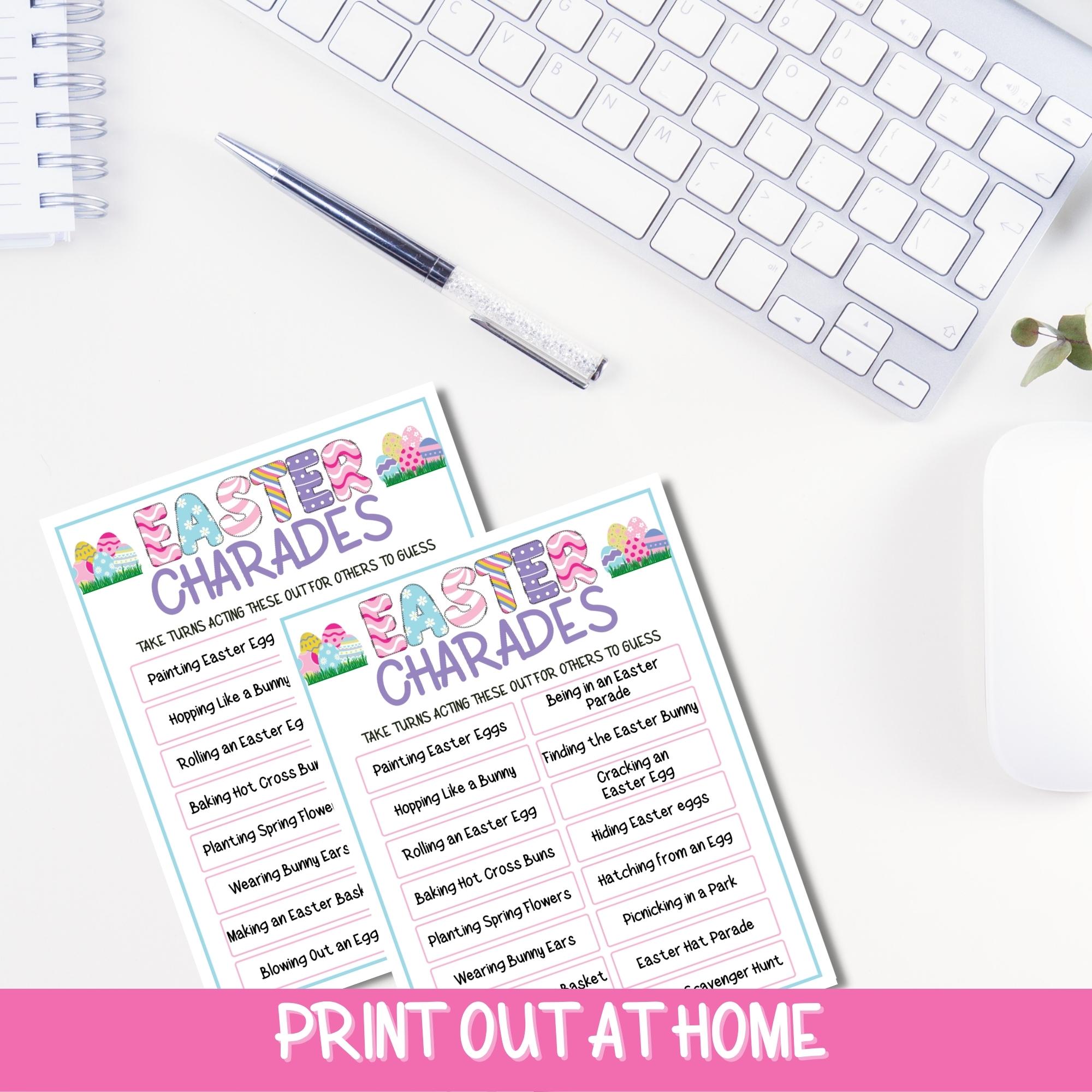 Easter Charades Game – Family Printable Activity (digital Download) - Etsy