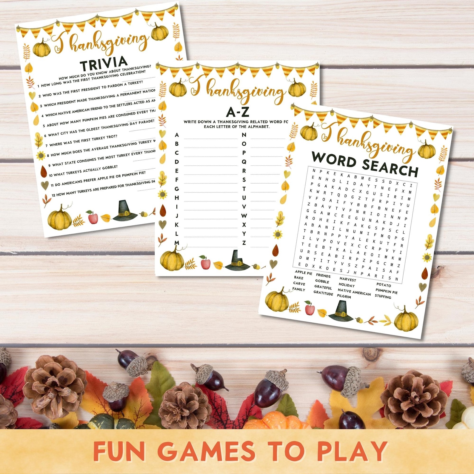 Printable Thanksgiving Games and Activities Bundle 14 Games - Etsy