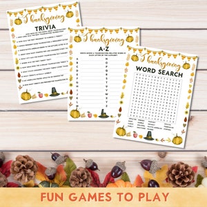 Printable Thanksgiving Games and Activities Bundle, 14 Games and ...