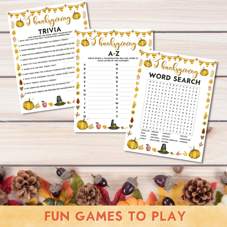 Printable Thanksgiving Games and Activities Bundle 14 Games - Etsy