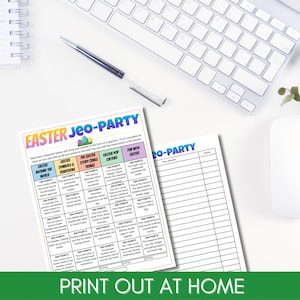 Easter Jeopardy Game, Printable Easter Trivia for Church, School ...