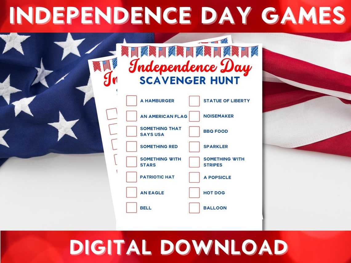 Printable Independence Day Scavenger Hunt Game Family Fun - Etsy