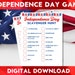 Printable Independence Day Scavenger Hunt Game, Family Fun, Patriotic ...
