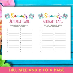 Summer Alphabet Game, Printable Activities, Pool Party, Family Fun, End ...