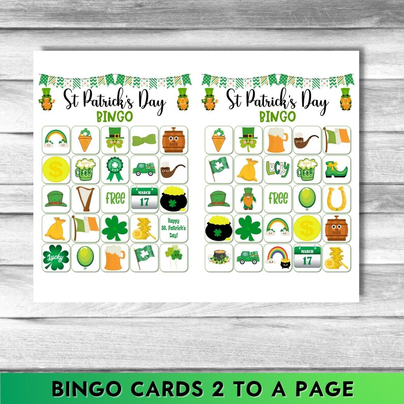 Printable St Patrick's Day Bingo Game St Paddy's Day - Etsy