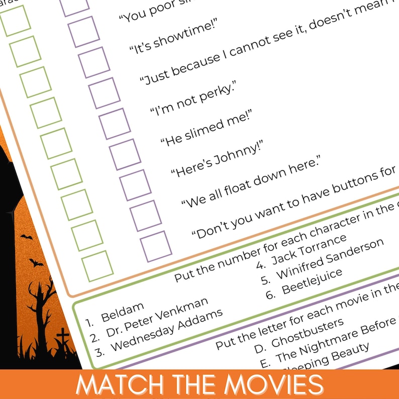 Halloween Trivia Game Bundle, Which Witch Quiz & Movie Match-up ...