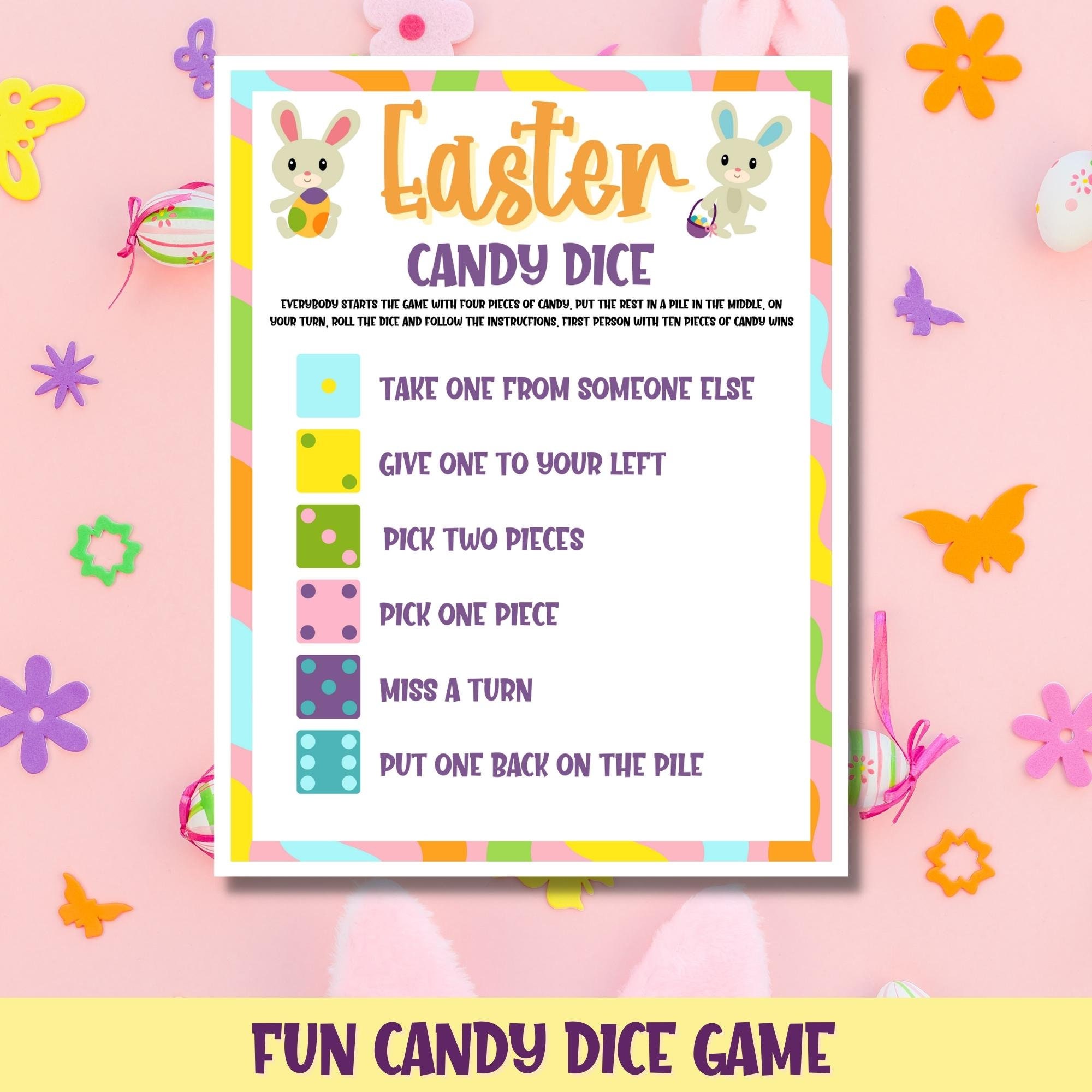 Printable Easter Candy Dice Game Instant Download Classroom - Etsy
