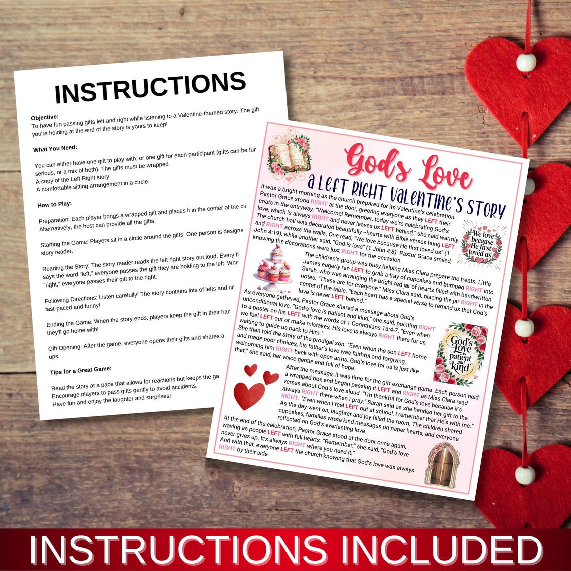 Bible Story Left Right Game, Printable Christian Games, Kids Sunday ...