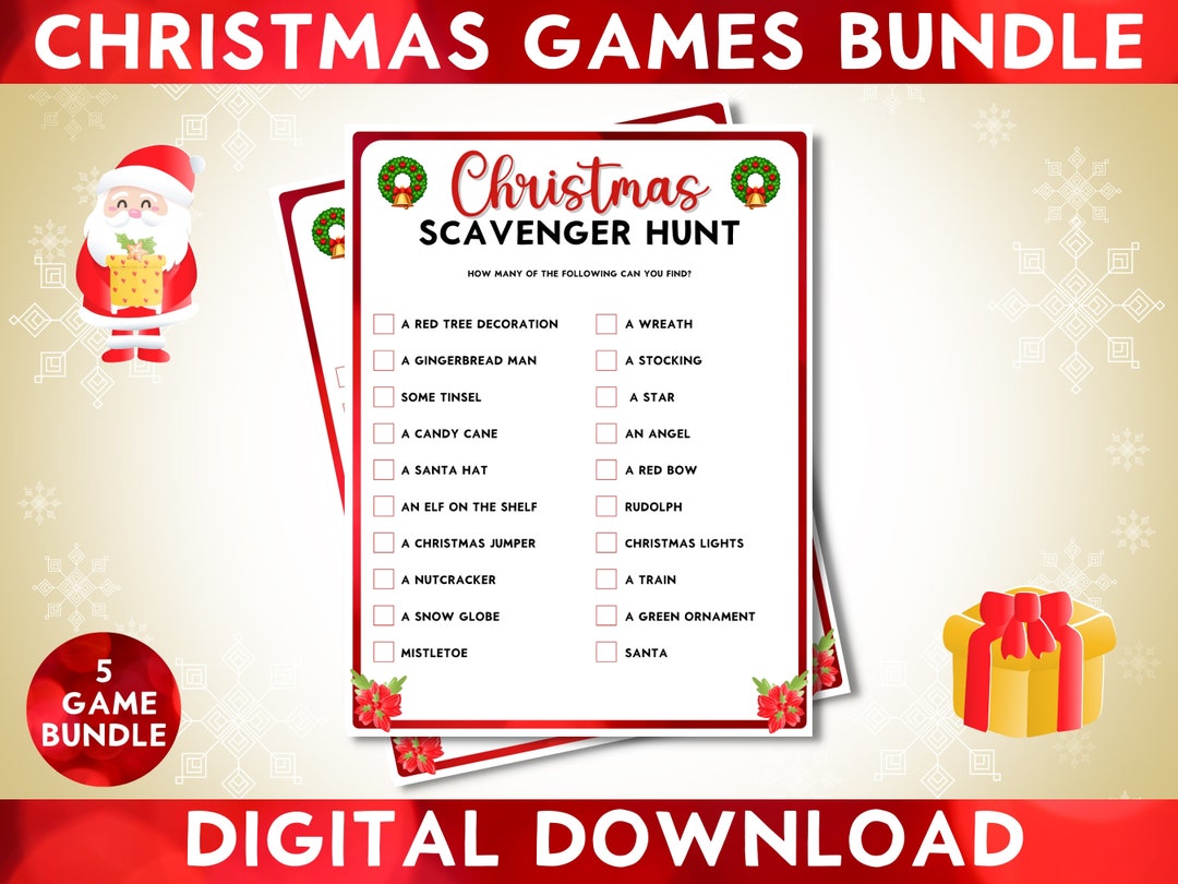 Christmas Scavenger Hunt Printable Game, Digital Download, Party Game ...