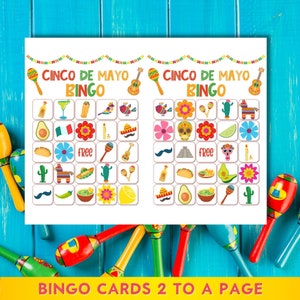 Cinco De Mayo Printable Bingo Game, Fiesta Party, Family Game Night - Etsy