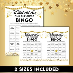 Printable Retirement Party Find the Guest Bingo Game, Icebreaker, Work ...