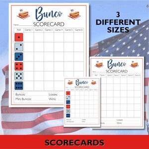4th of July Bunco Party Bundle, Stars Stripes & Bunco Printable Game ...